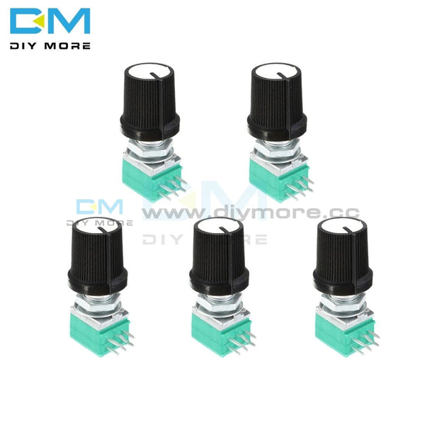 10PCS 6 Pin 6PIN 6P Rotary Potentiometer 6mm Knurled Shaft Single Line ...