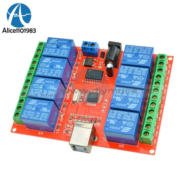 12V USB Relay 8 CH Channel Programmable Computer Control For Smart Hom ...