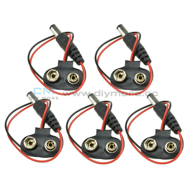 5PCS 9V DC T type Battery Power Cable Barrel Jack Connector for Arduin ...