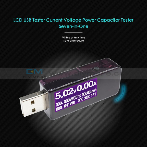 7 in 1 Digital LCD USB Voltage Current Meter Voltmeter Power Capacity ...