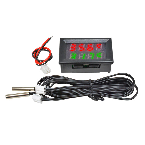DC 4-28V Red Green Dual LED Digital Thermometer w/ NTC Temperature Sen ...